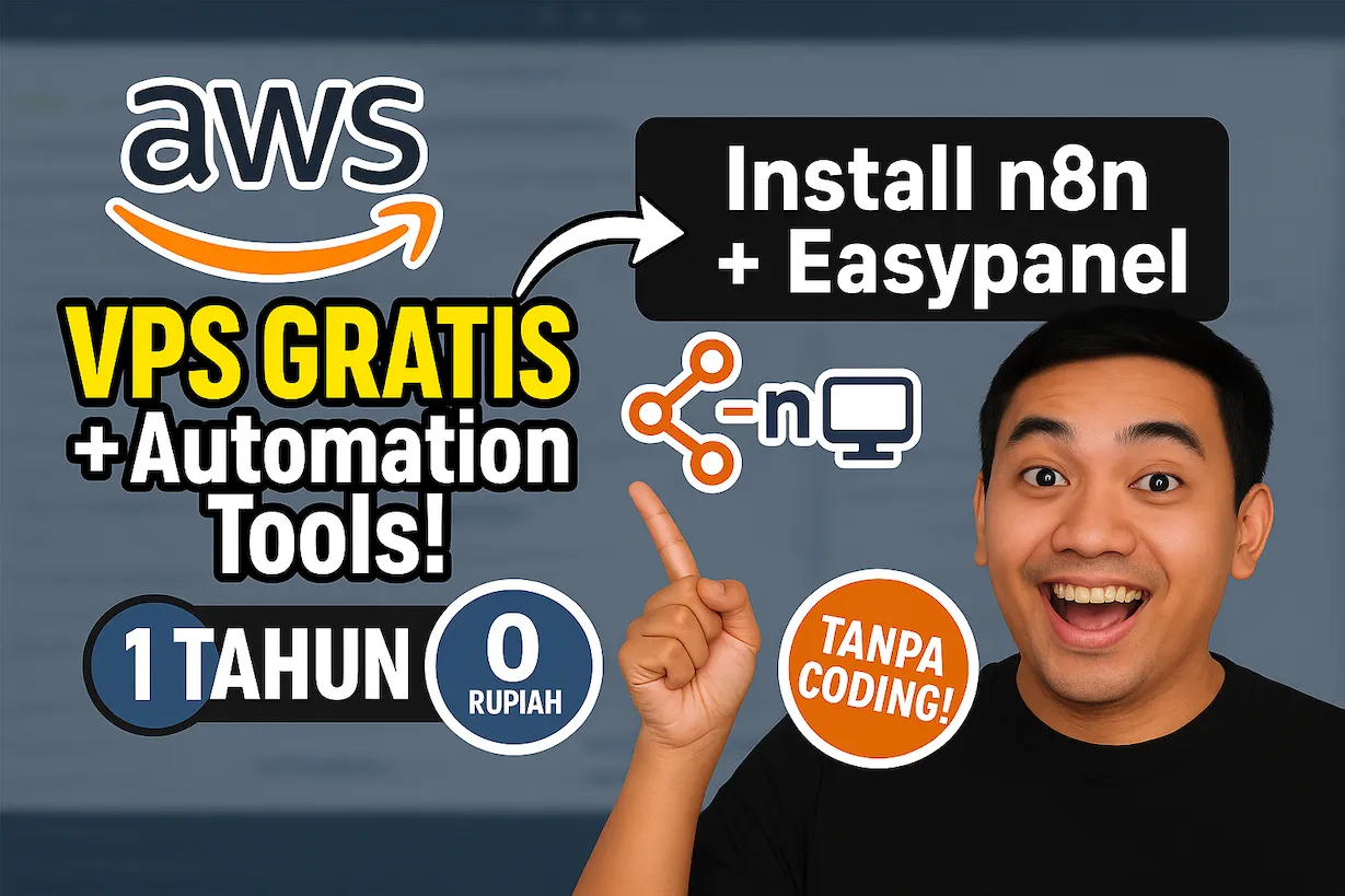 🎁 Cara Dapat VPS Gratis dari AWS + Install Easypanel & n8n Tanpa Coding! - Roziq Bahtiar